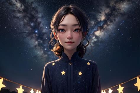 Premium Ai Image Milky Way Romantic Night Sky Full Of Stars The Girl