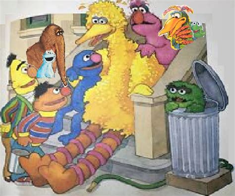 Fletcher Bird And Robin The Frog Meeting Sesame Street Friends Muppet