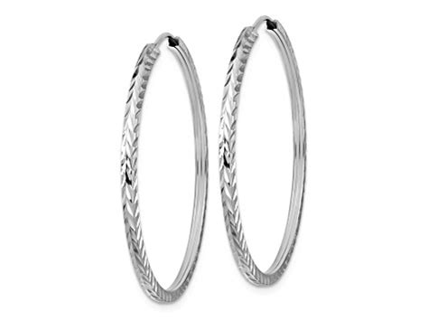 Rhodium Over 14k White Gold Diamond Cut 1 516 Square Tube Endless