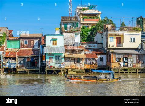 Vietnam Mekong Delta My Tho The Bao Dinh Canal That Flows Into The