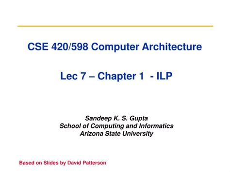 ppt cse 420 598 computer architecture lec 7 chapter 1 ilp