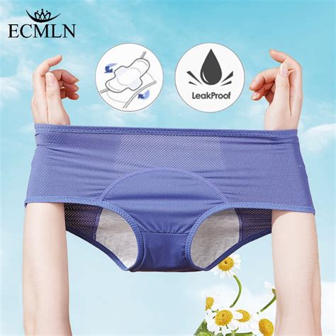 Ecmln Women Menstrual Panties Enlarge Crotch Cloth Leak Proof Briefs