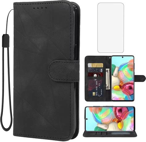 Wanyuexes Case For Galaxy A71 5g Samsung A71 5g Sm A716u Wallet Case With Tempered