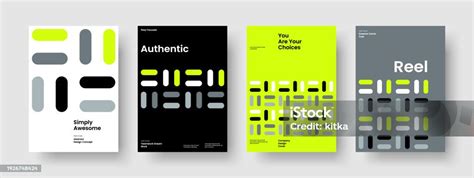 Tata Letak Brosur Abstrak Desain Flyer Geometris Template Sampul Buku