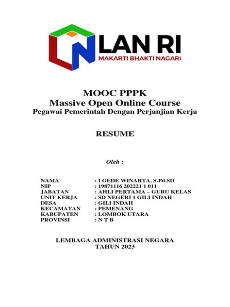 Resume Jurnal Mooc Pppk I Gede Winarta Pdf