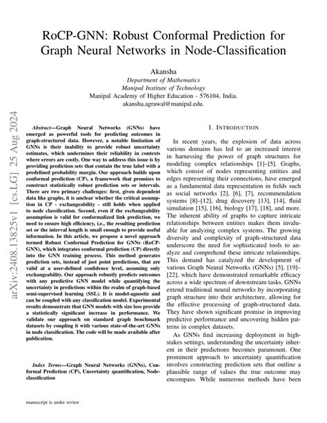 Pdf Rocp Gnn Robust Conformal Prediction For Graph Neural Networks In Node Classification