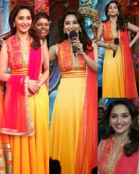 Madhuri Dixit In Anarkali Suits And Sarees Pics 2014 Latest Fashion
