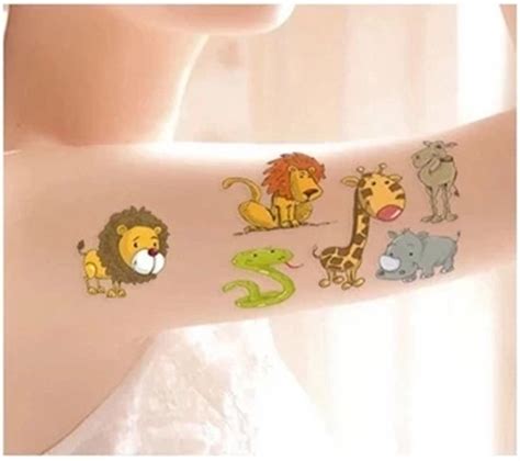 Dieren Tattoo Stickers 5 Vellen Jungle Dieren Plakplaatjes