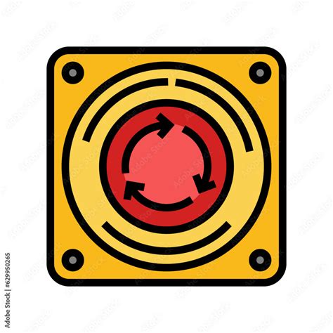 Emergency Stop Button Alert Color Icon Vector Emergency Stop Button Alert Sign Isolated Symbol