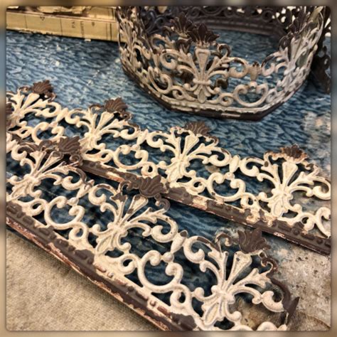 Antique Style Metal Chippy White Trim Monahan Papers