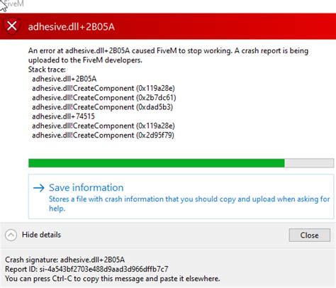 multiple adhesive dll crashes · issue 2086 · citizenfx fivem · github