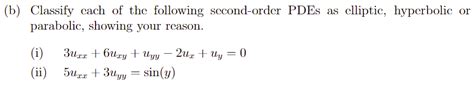 Solved For Each Of The Following Pdes Determine The Order