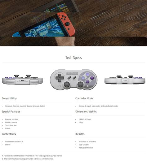 8bitdo Sf30 Pro Wireless Bluetooth Gamepad