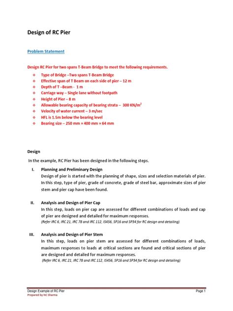 Design Of Example Rc Pier Pdf Structural Engineering Civil