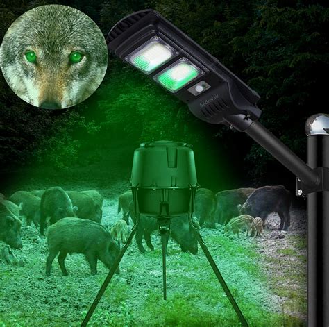 Hog Lights Set For Night Hunting Deer Night Feeder Lights Solar