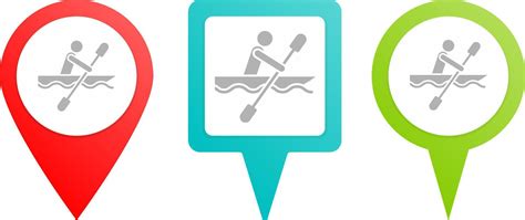Canoe Tray Pin Icon Multicolor Pin Vector Icon Diferent Type Map And