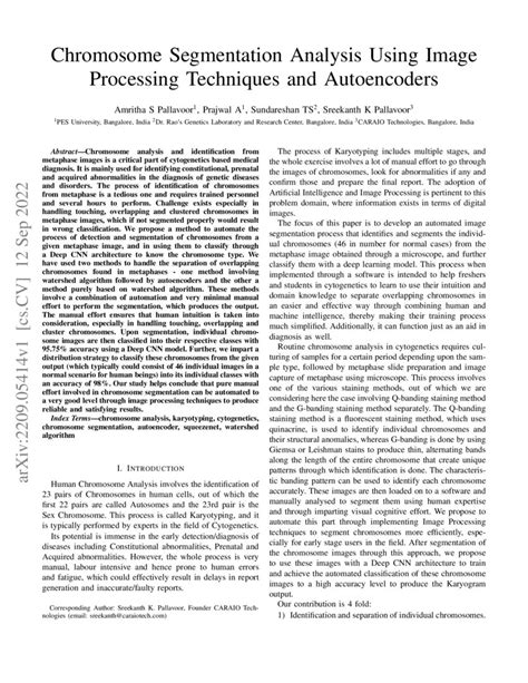 Chromosome Segmentation Analysis Using Image Processing Techniques And