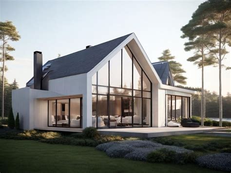 Premium Photo 3d Rendering Of Modern Luxury House With Lawn