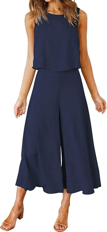 Roylamp Womens Summer 2 Piece Outfits Round Neck Crop Basic Top