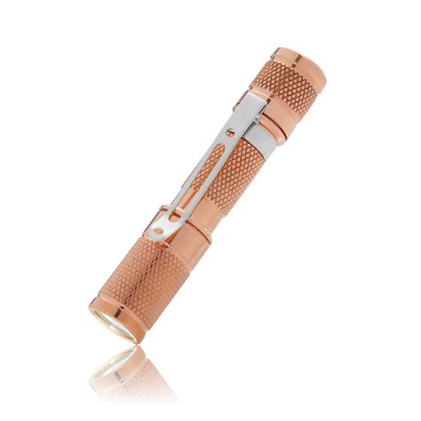 Drop Mdx 18406 2 Aaa Copper Flashlight — Edc Mini Pocket Led Torch Ipx 8 Waterproof 3 Modes
