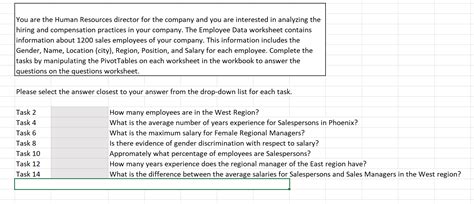 Manipulate The PivotTable On The Employees Chegg Com