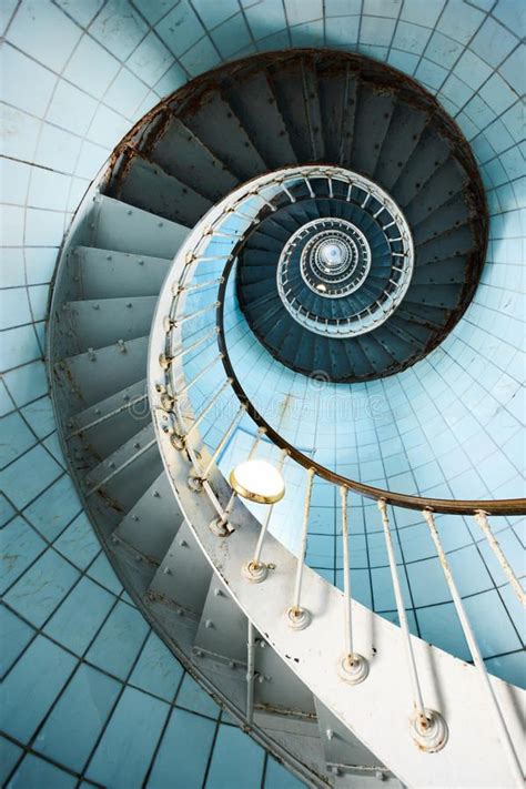 Blue Tiled Spiral Staircase In Charente Mar