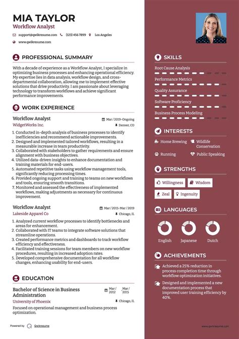 10 Workflow Analyst Resume Samples And Templates For 2025