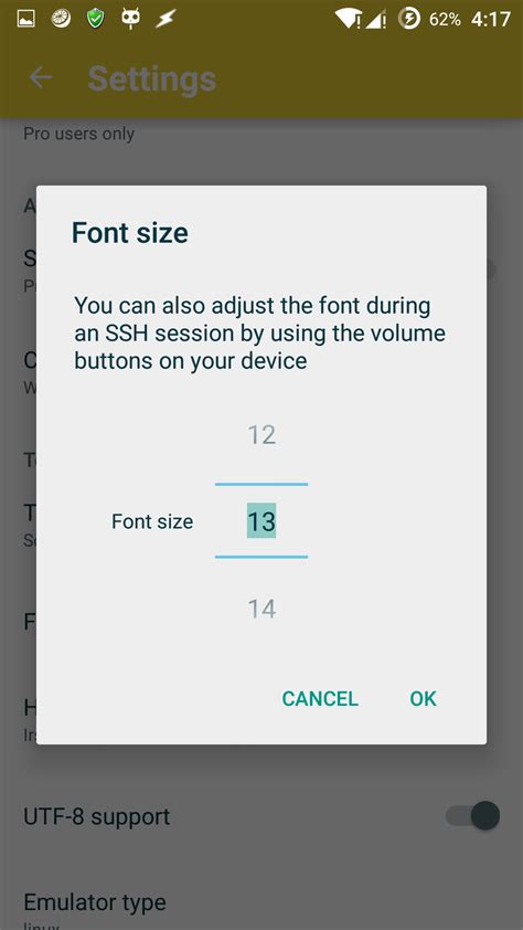 Ssh How Do I Change The Terminal Font Android Enthusiasts Stack Exchange