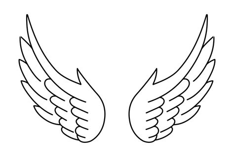 Free Vector Angel Wings Line Art 15737086 Vector Art At Vecteezy