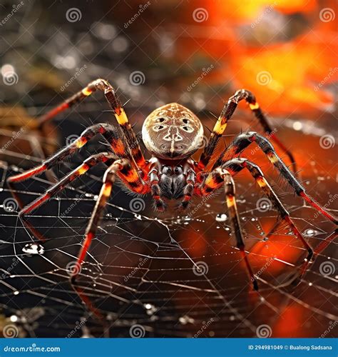 Spider Weaves A Web Stock Illustration Illustration Of Generative