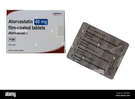 Packet Of Atorvastatin Film Coated Tablets Statins Pack 40 Mg With