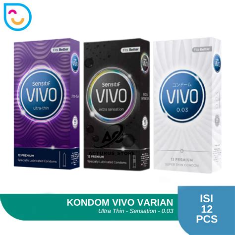 Jual Kondom Vivo Isi 12 Sachet All Varian Condom Tipis Bergerigi Tahan