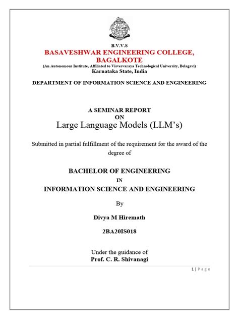 Llm Seminar Report Pdf Cognitive Science Computational Neuroscience