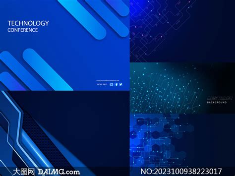 蓝色科技风格背景创意设计矢量素材 大图网图片素材