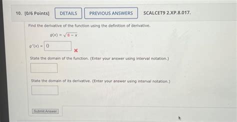 Solved Find The Derivative Of The Function Using The