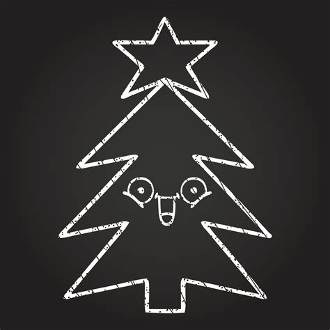 dibujo de tiza del árbol de navidad 13110469 Vector en Vecteezy