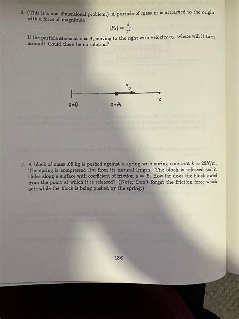 Solved This Is A One Dimensional Problem A Particle Of Chegg