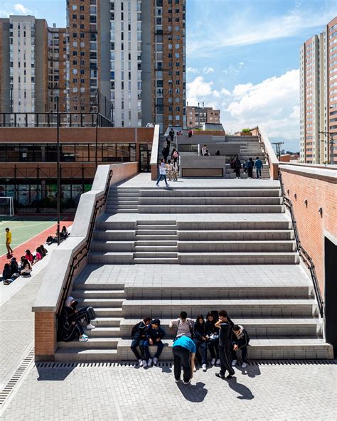Nómena Arquitectura Shades School In Bogotá With Perforated Metal Panels