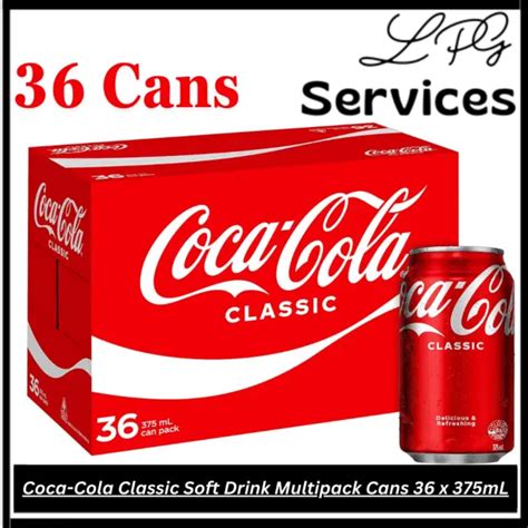 Coca Cola Classic Soft Drink Multipack Cans 36 X 375ml Bulk Value