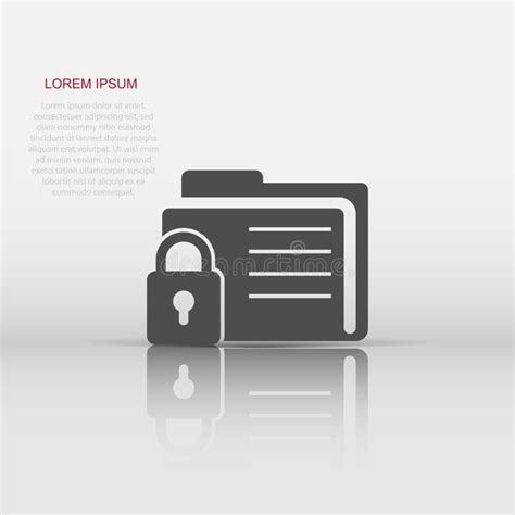 Files Folder Permission Icon In Flat Style Document Access Vector Illustration On Isolated