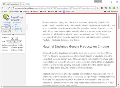 How To Print Only The Content Of A Web Page