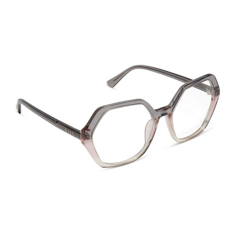 Dixie Square Prescription Glasses Smoke Rose Ombre Diff Eyewear