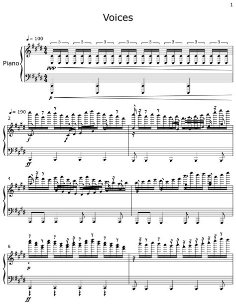Voices Sheet Music For Piano