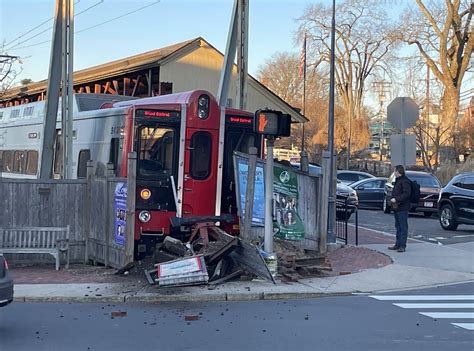 Photos Metro North Train Crashes Through Barrier At End Of New Canaan