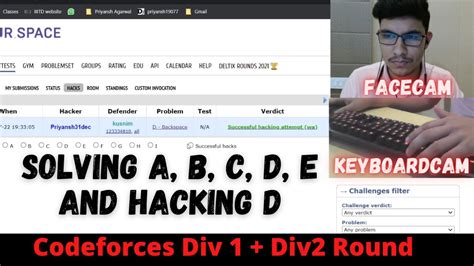 Codeforces Div1 Div2 Round Harbour Space Facecam Commentary