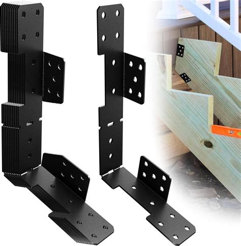 10 Pcs Black Stair Stringer Hanger Bracket Heavy Duty 18