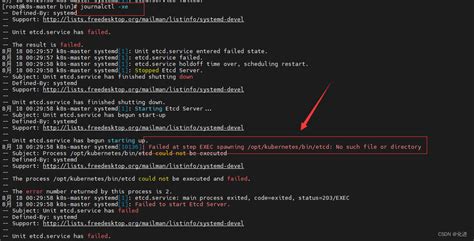 Kubernetes Docker二进制故障 Etcd启动不了排错job For Rvice Failed Because