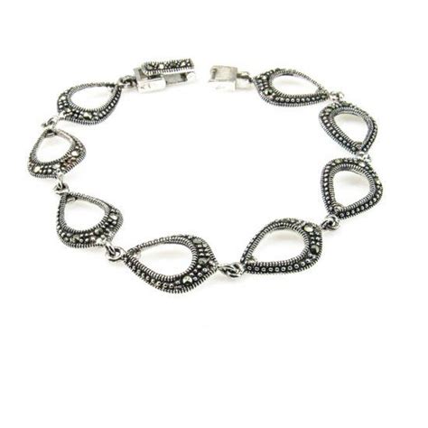 Pulsera Con Marcasitas En Plata De Ley Envejecida Marcasite Jewelry
