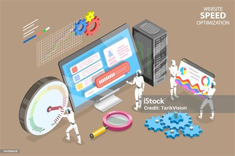3d 아이소메트릭 플랫 벡터 웹사이트 속도 최적화의 개념적 그림 3차원 형태에 대한 스톡 벡터 아트 및 기타 이미지 3차원 형태 개념 개발 Istock