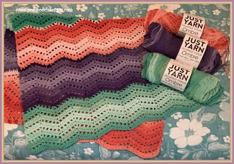 Posh Pooch Designs Spring Chevron Ombre Throw Blanket Crochet